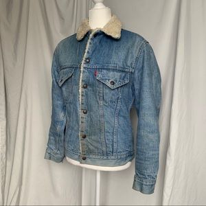 Levi's | Jackets & Coats | Vintage Levis Sherpa Lined Denim Jacket ...